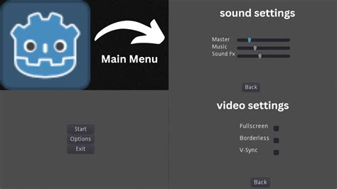 Main Menu In Godot With Video And Sound Settings Youtube