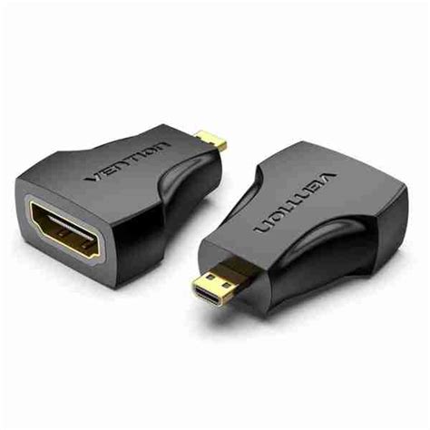 Vention Micro Hdmi Male To Hdmi Female Adapter Black Ven Aitb0