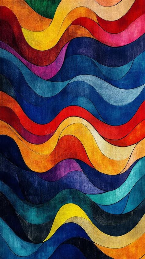 Colorful Abstract Waves Create A Vibrant And Dynamic Visual Experience In Modern Art Stock Image