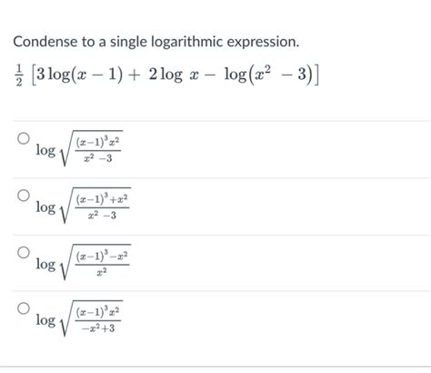 Solved Condense to a single logarithmic | Chegg.com