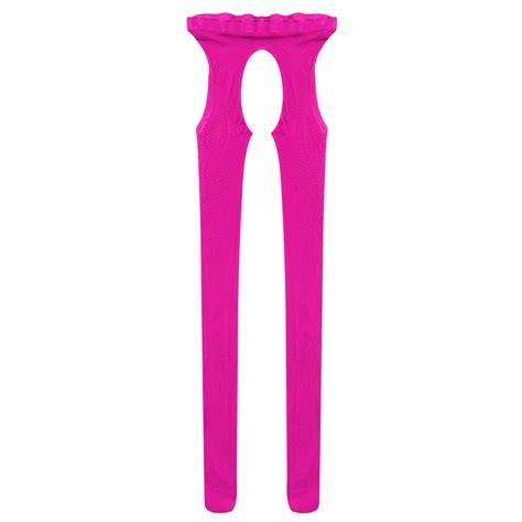 Women Hollow Out Open Crotch Long Stockings Sheer Suspender Tights