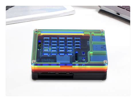 Rainbow Acrylic Case For Raspberry Pi 5 Colorful Translucent Acrylic