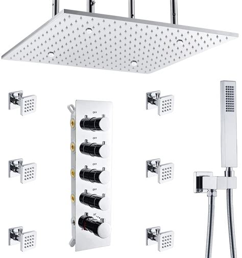 Buy Npysvsss Luxury 4 In 1 Thermostatic Brass Chrome Shower System With