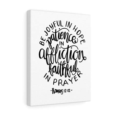 Scripture Walls Patience In Affliction Romans 12 12 Bible Verse Canvas