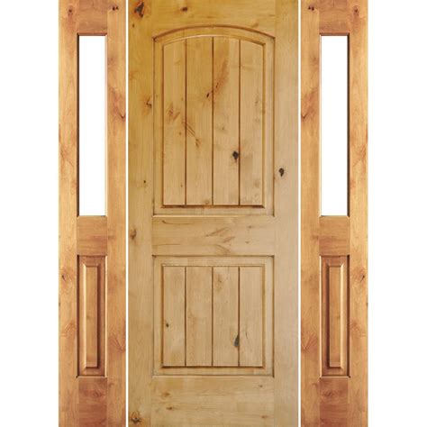 Krosswood Doors 64 In X 96 In Rustic Knotty Alder Arch Top VG Unfinished Right Hand Inswing