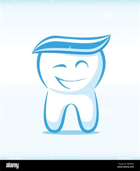 Funny Vector Winking Tooth Character With Toothpaste Stock Vector Image