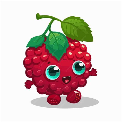 Premium Vector Vector Cute Raspberry Cartoon Style