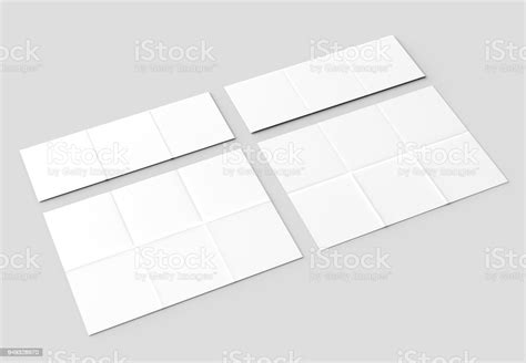 12 페이지 전단지프랑스에 격리 된 부드러운 회색 배경까지 평방 브로셔 모의 접어 3d 설명입니다 0명에 대한 스톡 사진 및 기타 이미지 Istock