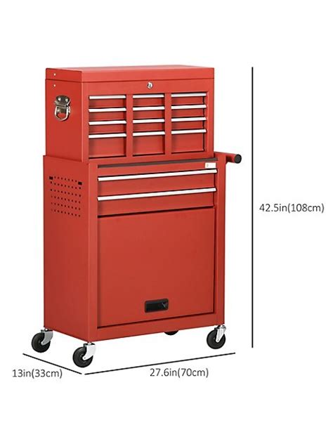 Durhand 6 Drawer Lockable Tool Chest Rolling Workshop Tool Organizer