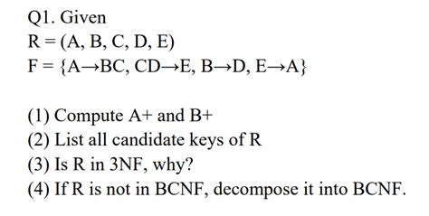 [solved] q1 given r a b c d e f {a bc cd e b andg