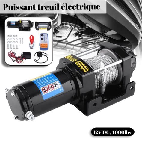 FHE 4000lb Treuil électrique de câble d acier 12V avec interrupteur à