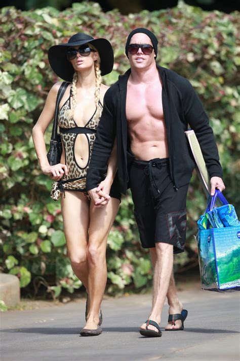 Paris Hilton Wearing Sexy Leopard Print Swimsuit In Hawaii Porn Pictures Xxx Photos Sex Images