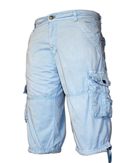 Skylinewears Mens Sky Blue Regular Cargo Shorts Trousers