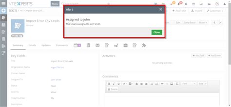 Conditional Alertspopups For Vtiger