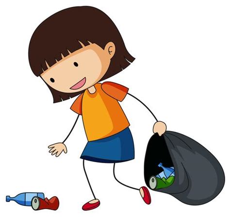 Kids Picking Up Trash Clip Art