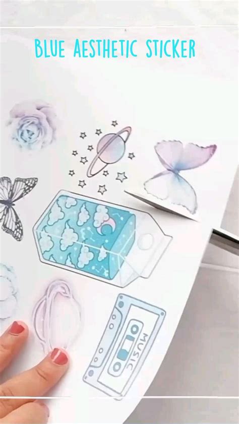 Blue Aesthetic Sticker💙 Aesthetic Stickers Blue Aesthetic Handmade