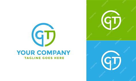 Gt 이니셜 로고 디자인 Gt 레터 로고 프리미엄 벡터