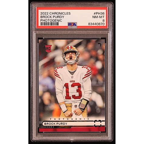Brock Purdy 2022 Panini Chronicles Photogenic 36 RC PSA 8 Pristine