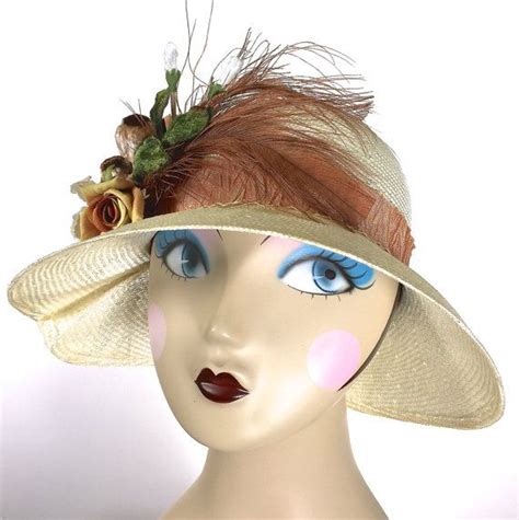 Womens Ivory Straw Hat Kentucky Derby Hat Ivory And Brown Easter Hat