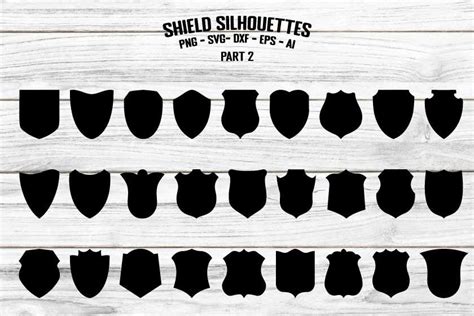 Shield Silhouettes Badges Svg In Vector Graphic By Seaquintdesign