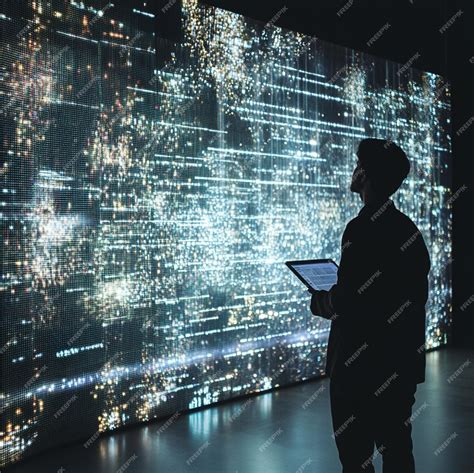 An Ai System Analyzing Complex Data Patterns On A Large Screen Premium Ai Generated Image