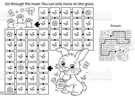 Labyrinthe Ou Jeu De Labyrinthe Puzzle Coloriage Contour Du Dessin
