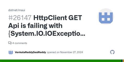 Client Get Api Is Failing With Systemioioexception Connection