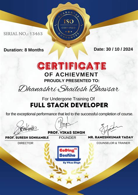 Dhanashri Bhavsar On Linkedin Codingseekho Fullstackdeveloper