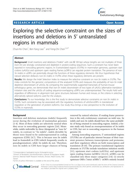 pdf exploring the selective constraint on the sizes of insertions and