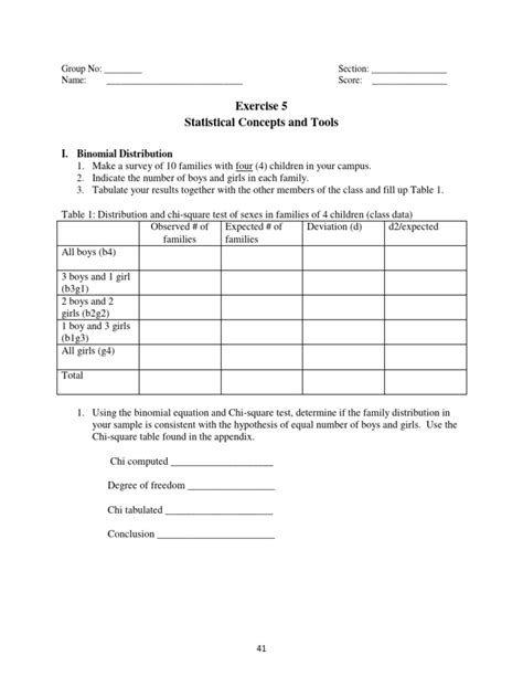 Genetics Lab Exercise 5 Statistical Concepts And Tools Pdf