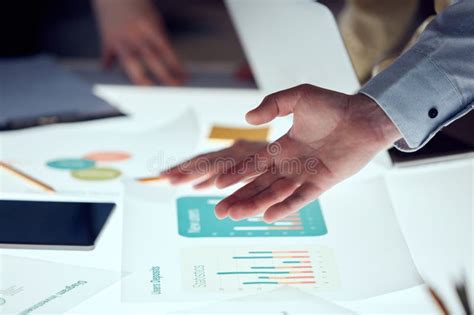 Close Up Image With Office Workers Team Creating Strategy Of Company