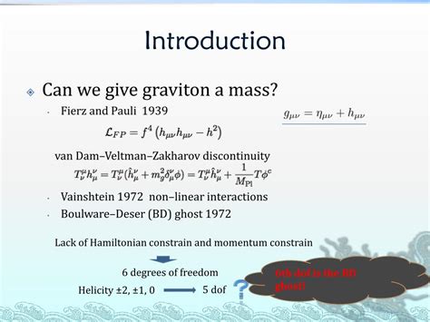 Ppt Self Accelerating Universe From Non Linear Massive Gravity