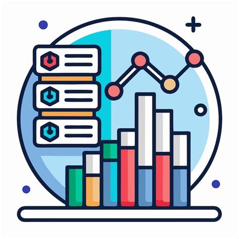 Colorful Data Graph With Bars And Line Graph In A Circle Premium Ai Generated Vector