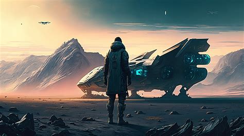 Space Battleship Sci Fi Background Science Fiction Future Warship