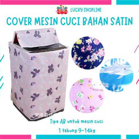 MESIN TYPE A TUBE OPEN TOP KG MOTIF Washing Machine Cover MOTIF Satin Material MOTIF