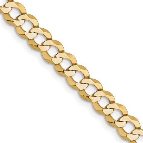 2 Inch 10k Yellow Gold 47mm Lightweight Flat Cuban Chain Necklace