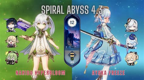 GENSHIN IMPACT C Nahida Hyperbloom C Ayaka Freeze Spiral Abyss YouTube
