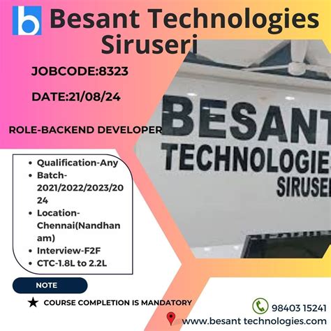 Besant Technologies Siruseri Chennai On Linkedin Besant Technologies