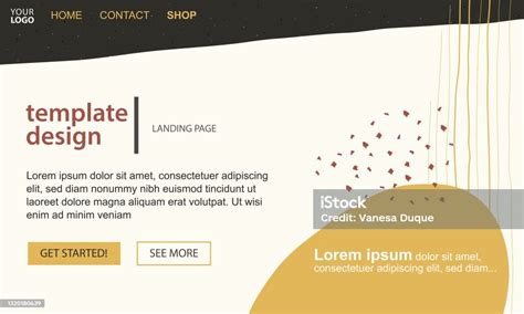 우아한 추상적 인 스타일의 홈페이지 또는 웹 사이트에 대한 방문 페이지 템플릿 0명에 대한 스톡 벡터 아트 및 기타 이미지 0명 개념 그래픽 사용자 인터페이스