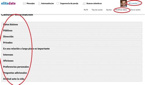 ¿dónde Puedo Modificar Los Datos Introducidos Al Registrarme Elite Date