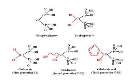 Structure Of Pyrophosphonate Top Left General Structure Of A