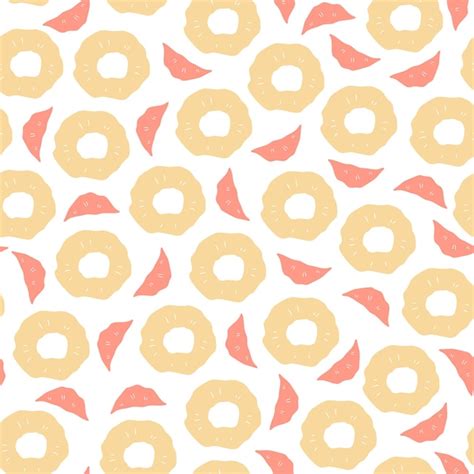 Rodajas de piña y naranja de patrones sin fisuras Vector Premium