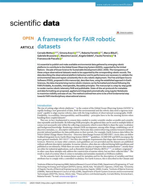 pdf a framework for fair robotic datasets