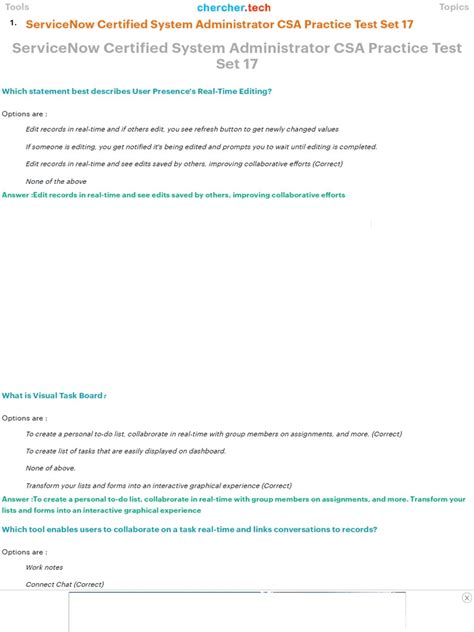 Servicenow Certified System Administrator Csa Practice Test Set 17