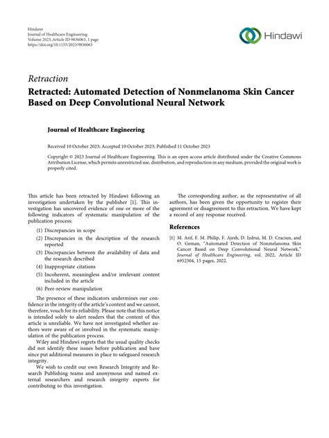 Pdf Retracted Automated Detection Of Nonmelanoma Skin Cancer Based