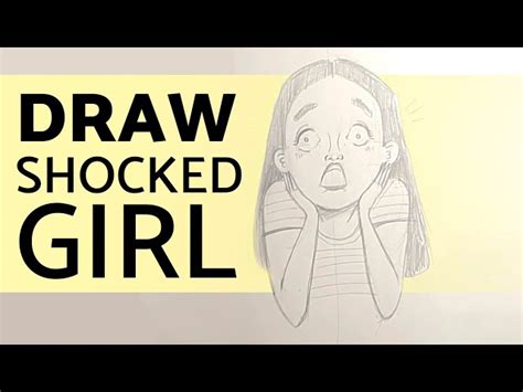 Shocked Girl Face Drawing