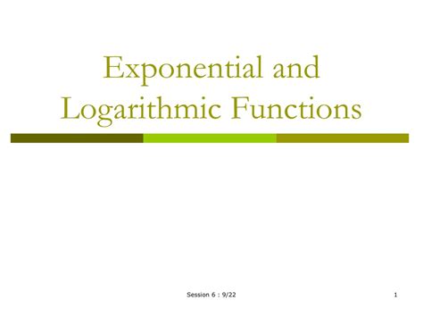 Ppt Exploring Exponential And Logarithmic Functions Powerpoint