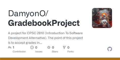 GitHub DamyonO GradebookProject A Project For CPSC 2810