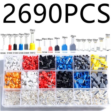 Elektromos Csatlakozó Terminálok Ujj Sajtolható Cső Naked Butt Bekötése Tű Kábel Sodronyköteles