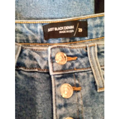 Just Black Super High Rise Exposed Button Fly Jeans Gem